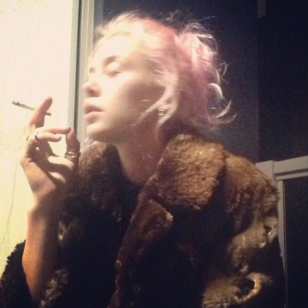 Lanna Lyon Smoking Cigarette Pink Hair Hipster Hornyhuzband