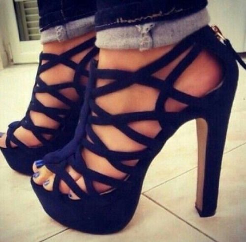 Black Strappy High Heels Professionalfapper