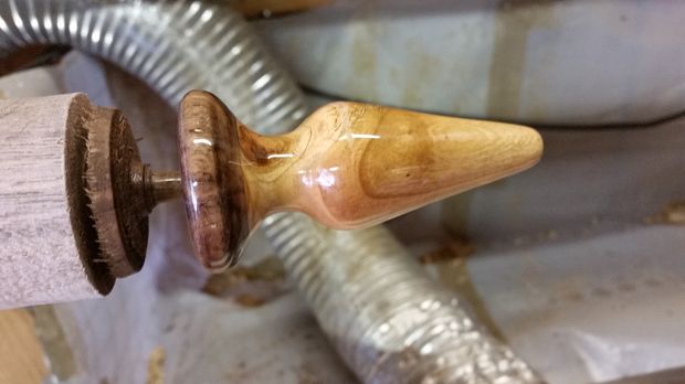 Hand Crafted Wood Butt Plug Of Black Cherry And Jsiraq