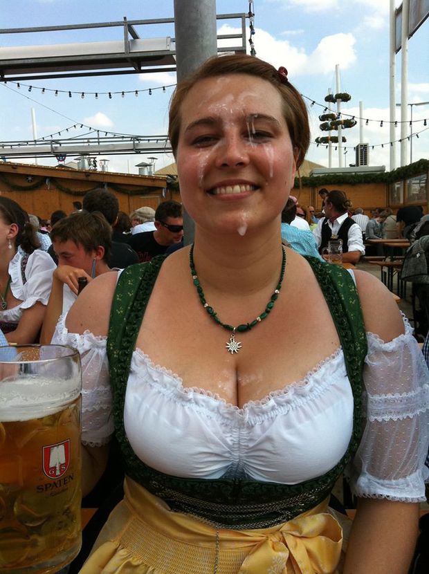 Busty German Been Wench In Beer Garden With Cum Thebigo9