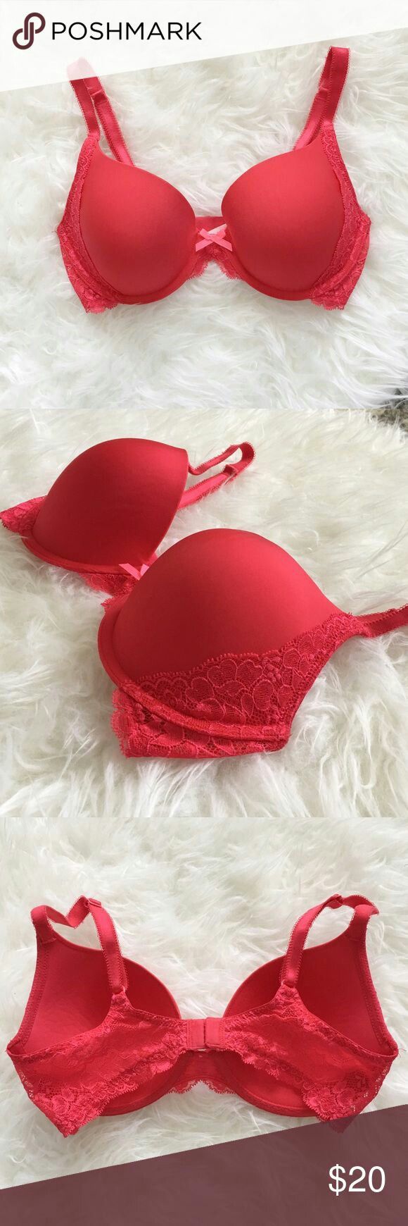 Red Push Up Bra Size Is 32d Mohini90