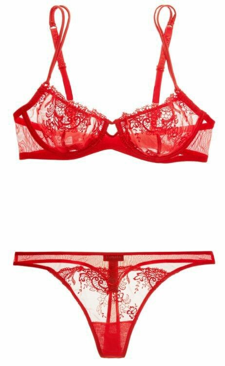 Red Lace Lingerie Mohini90