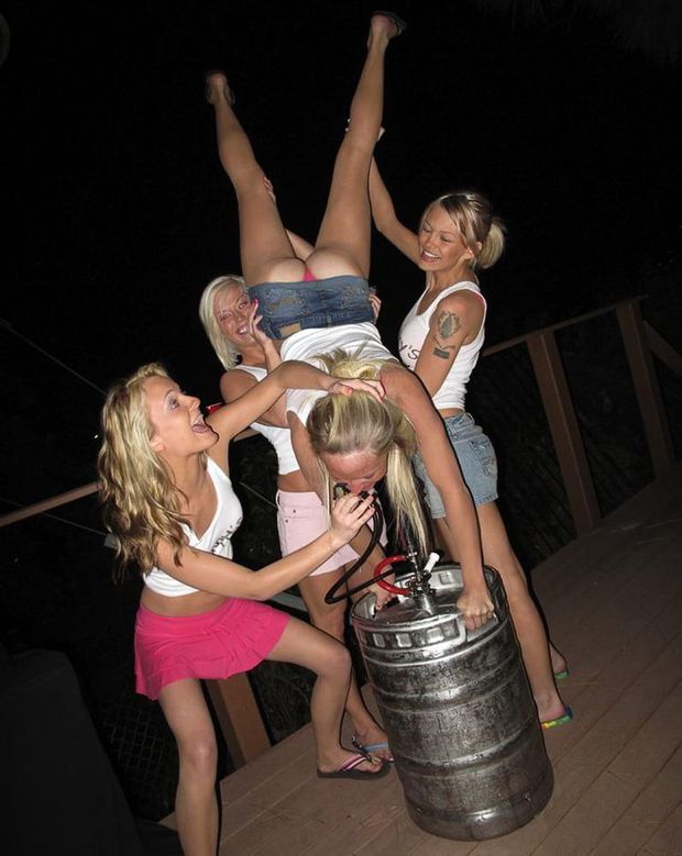 Thong Showing Doing A Keg Stand Mestrip