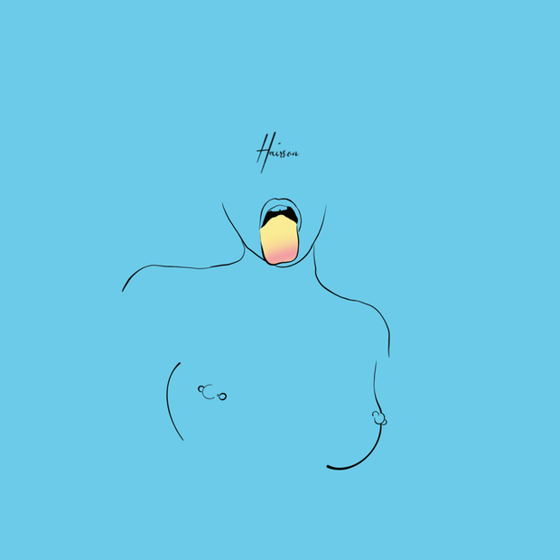 Minimalist Tongue Out With Pierced Nips Hairson