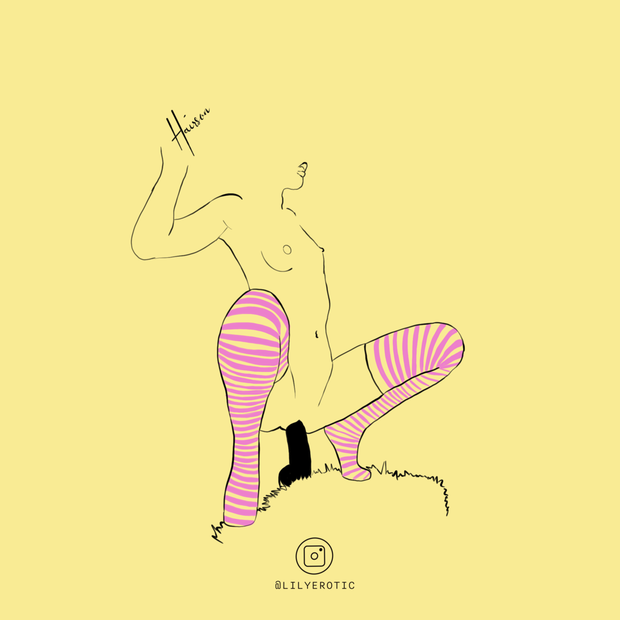 Minimalist Dildo Humping With Tall Pink Socks Hairson