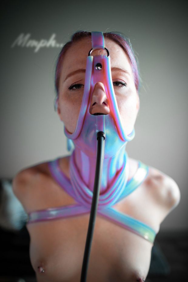 Stuck In An Armbinder And Gagged With A Huge Coaxdoll 