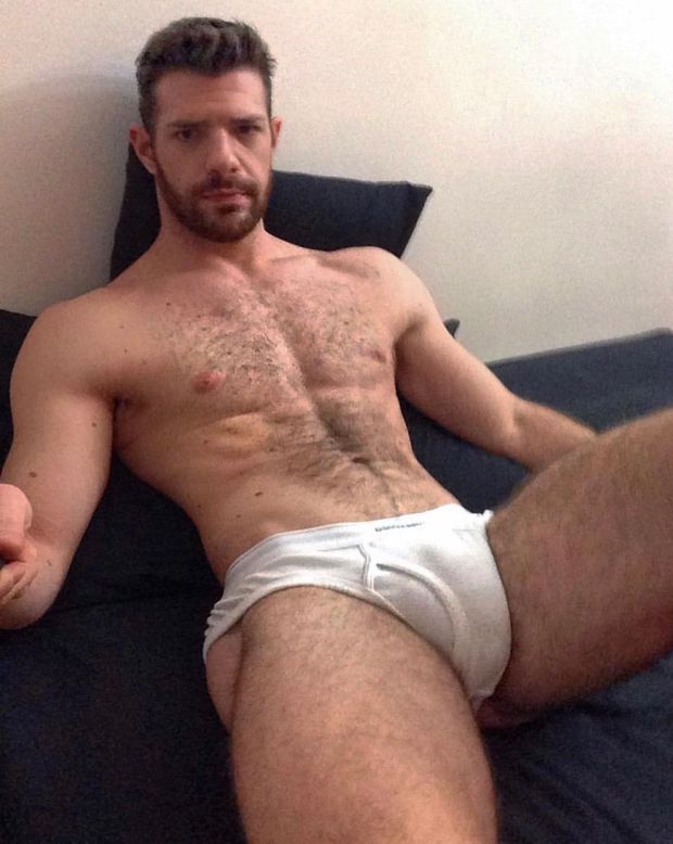 Hairy Men In White Underwear Phnix
