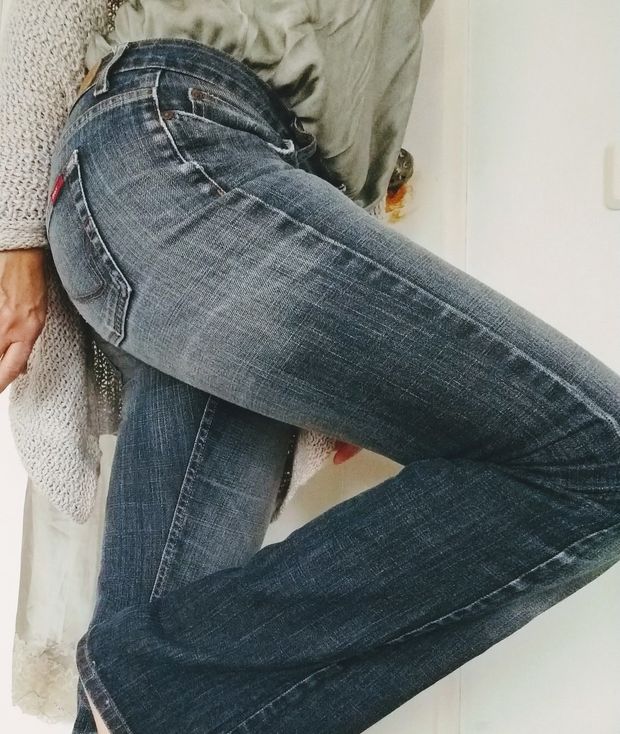 Me Wearing Flared Jeans Cloggie