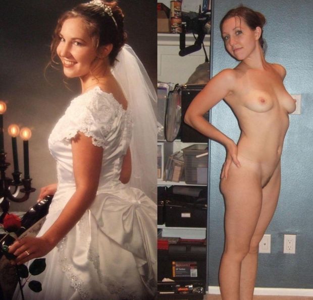 Wearing Her Wedding Dress And Not At All Ve75