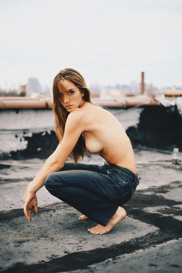Topless Model Outside Panzerdriver 