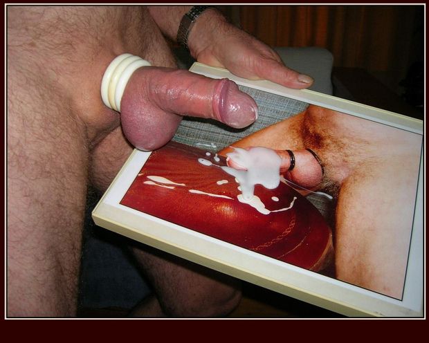 Ejaculating Over Cum Picture Of A Ringed Friend Nudepassion