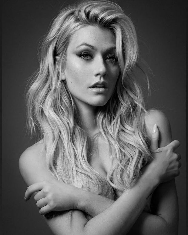 Kat Mcnamara Topless Monochrome Rider8344