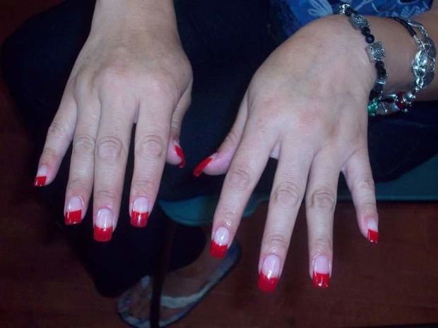 Red Reverse French Manicure Icarusnewport