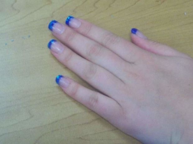 Blue Reverse French Manicure Icarusnewport