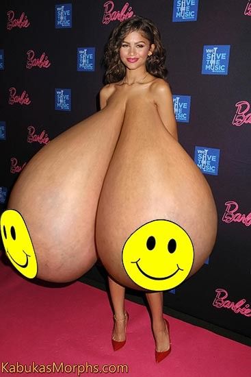 Zendaya Flopping Her Huge Massive Hangers Around Kabuka