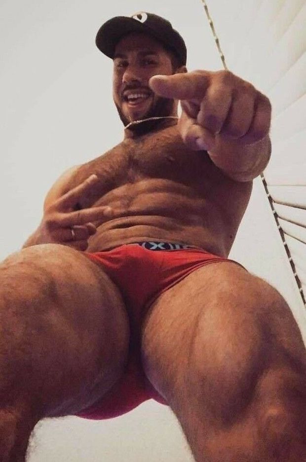 Shirtless Male Muscular Thighs Hairy Chest Beard Phnix