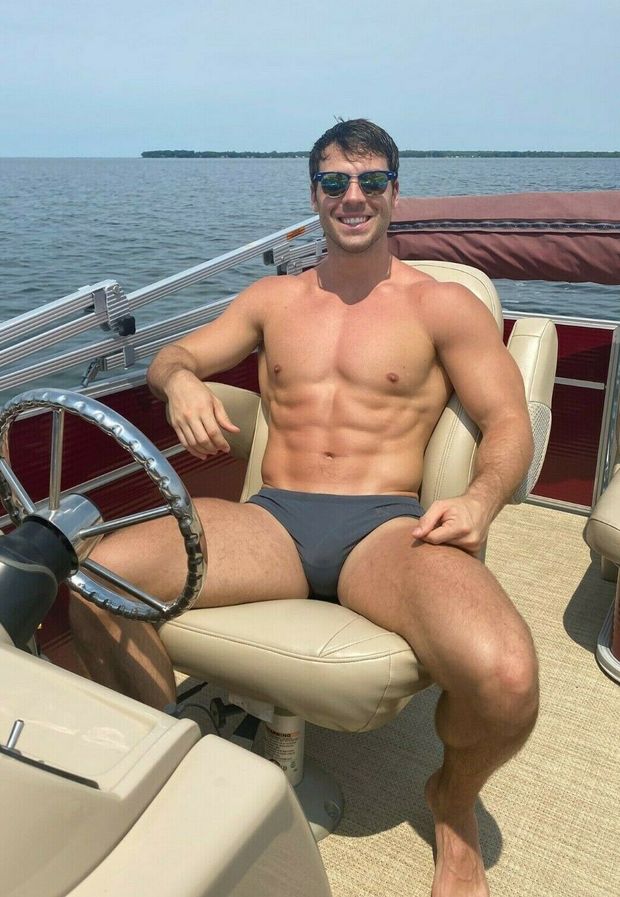 Shirtless Male Muscular Hot Beefcake Speedo Boat Phnix