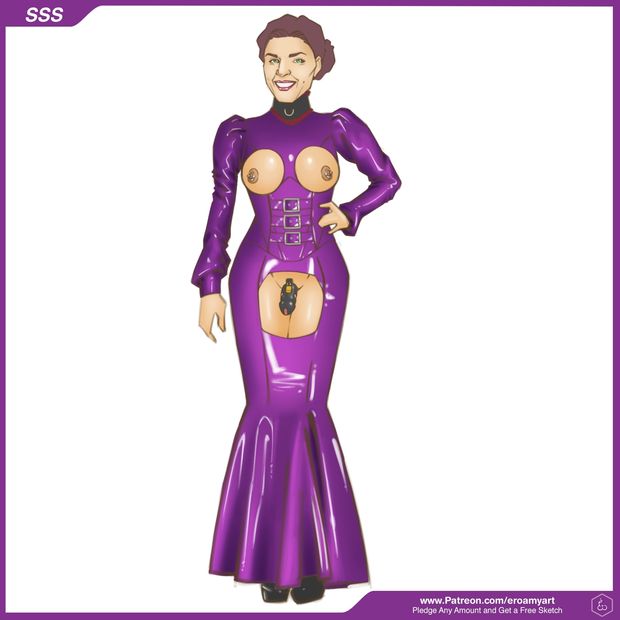 Purple Latex Dress On Locked Sissy Femboi Tjganessub