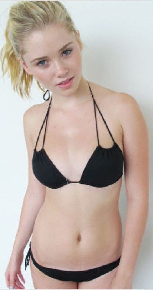 Actress Virginia Gardner In Sexy Black Bikini Antdv
