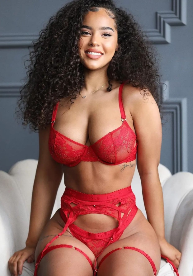 Malaika Terry Looking Cute In Her Red Lingerie Set Cufo510