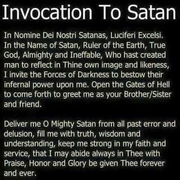Invocation To Satan Evalilith