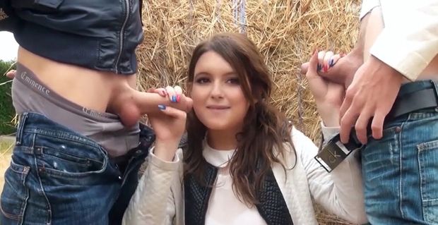 Alex Dunphy Sucking On Two Big Hard Cocks Bubblesboone
