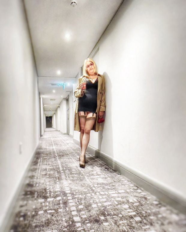 Wife In Hotel Hallway After Going To Get Coffee Brydon