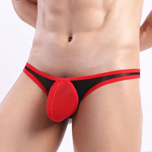 Sexy Color De Malla Contraste Empalme Bulge Bolsa Lilywendy