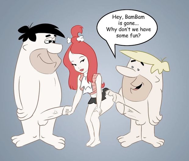 Fred And Barney Play With Pebbles Skibum69
