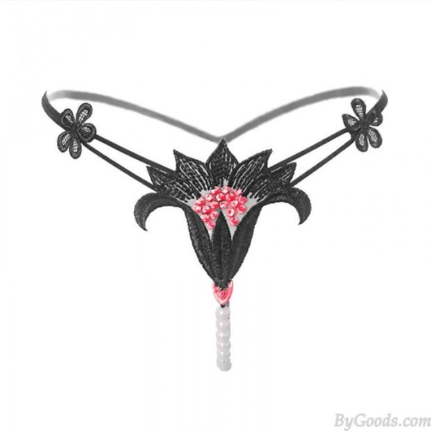 Sexy Fleur Broderie Perle Massage T Back Dentelle Lilywendy