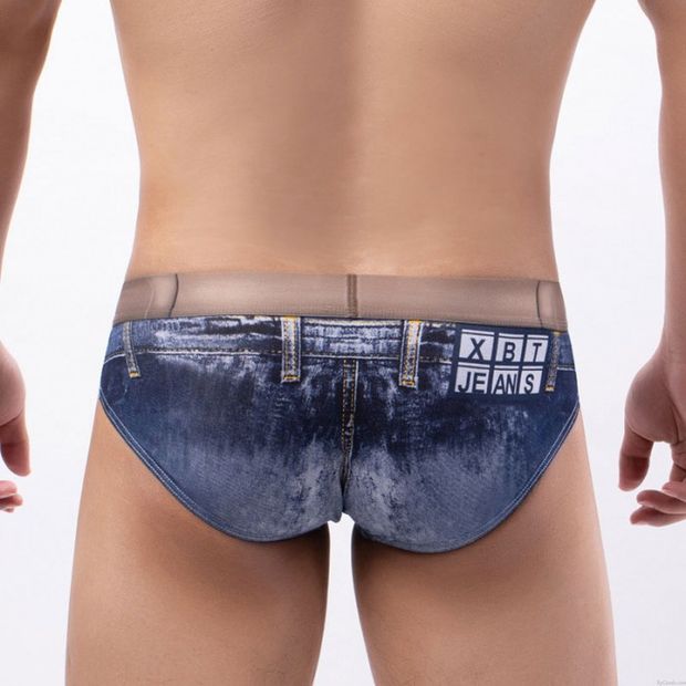 Sexy Denim Imprimé Slips Slips En Coton Convex Lilywendy