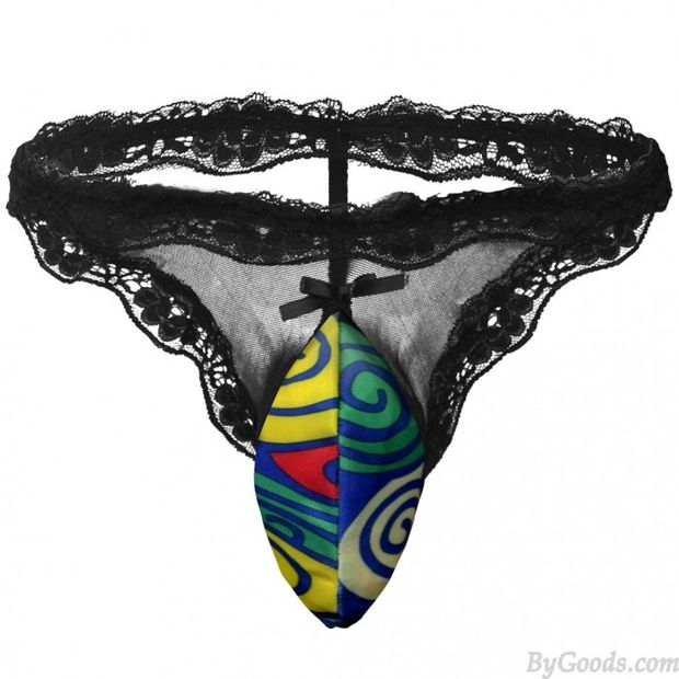 Sexy Cordón Lazo Malla Bolsa Abultada Tanga Ropa Lilywendy