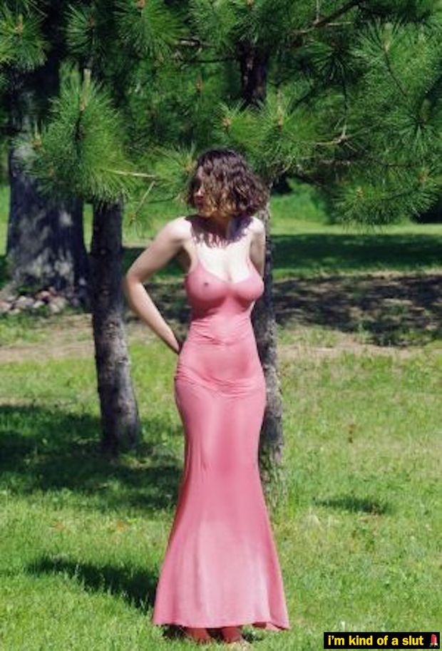 Strolling The Garden In My Slinky Dress Veraslutwife