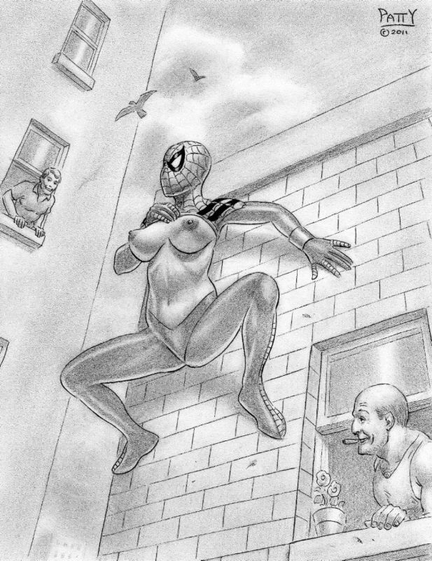 Spider Woman Flashing Her Tits Adm2720
