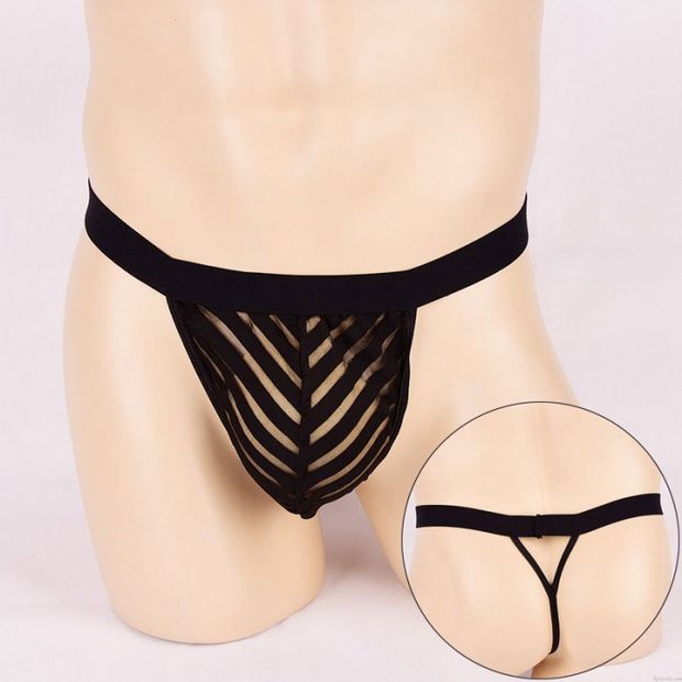 Sexy Tanga Con Bolsa Abultada Y Tanga A Rayas De Martingoog